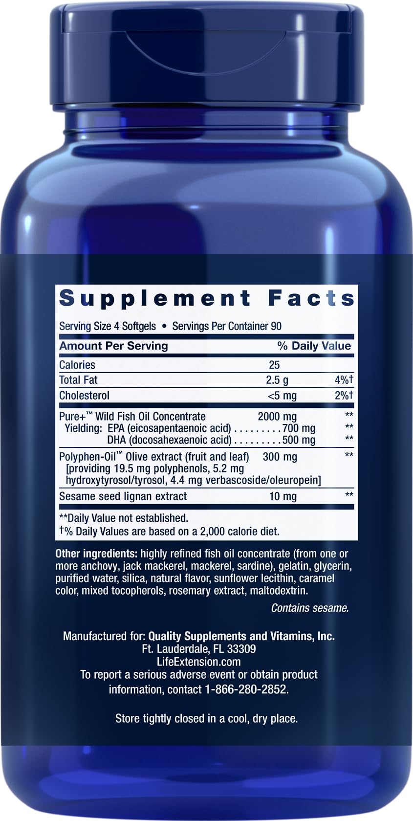 Mua Life Extension Super Omega-3 360 Softgels, Easy to Swallow, EPA/DHA Omega3 Fish Oil, Sesame ...