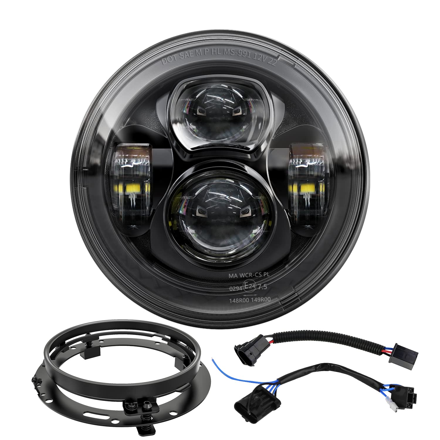4X4FLSTC 7 Inch LED Motorcycle Headlight Headlamp High Low Beam for ...