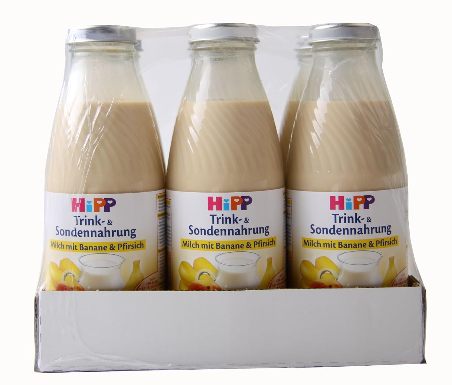 HiPP Trink- und Sondennahrung Milch mit Banane & Pfirsich, 500 ml - 12 ...