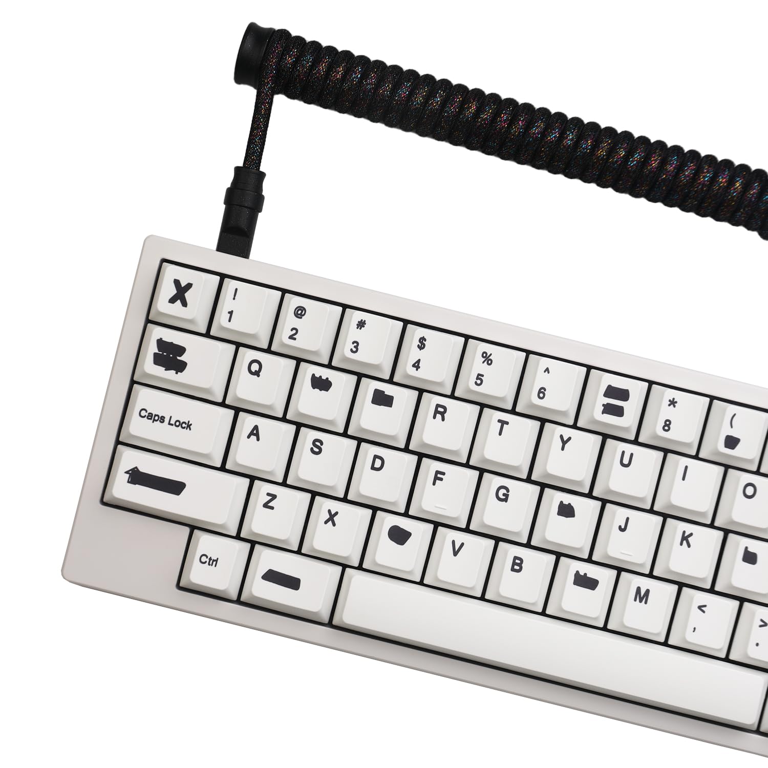 Mua auguri Redacted Keycaps PBT Black on White Keycaps for Keyboard 60% ...