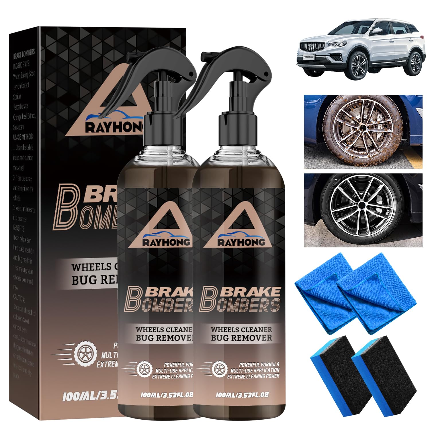 iaredon Brake Bomber Wheel Cleaner Powerful Non-Acid Truck, Rim Cleaner ...