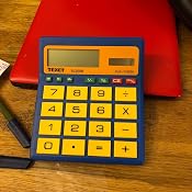 TEXET Sl200BLUE Big Key Calculator | Dual Power: Battery and Solar ...