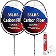 Amazon.com : Professional Badminton Racket Set of 2 Unisex-Adult ，The ...