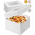 Amazon.com: 15 Pcs Cake Boxes 10x10x8 Inch White Cake Boxes with Window ...