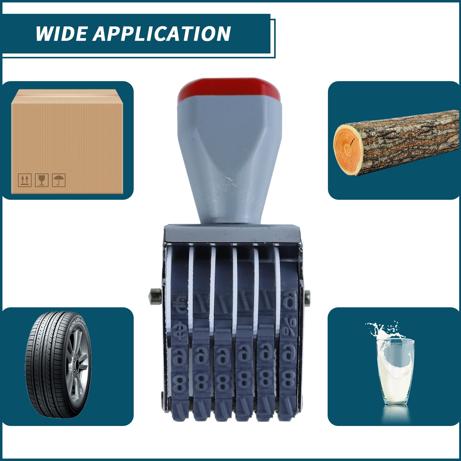 Mua 8 Digit Number Roller Stamps - Small Date Stamp Personalized Number ...