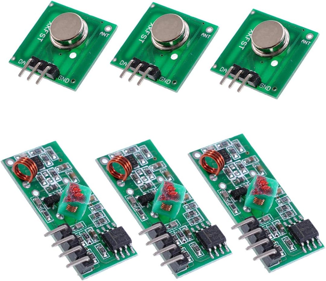 Kit modulo trasmettitore e ricevitore wireless Oiyagai 3 pezzi 433 MHz ...