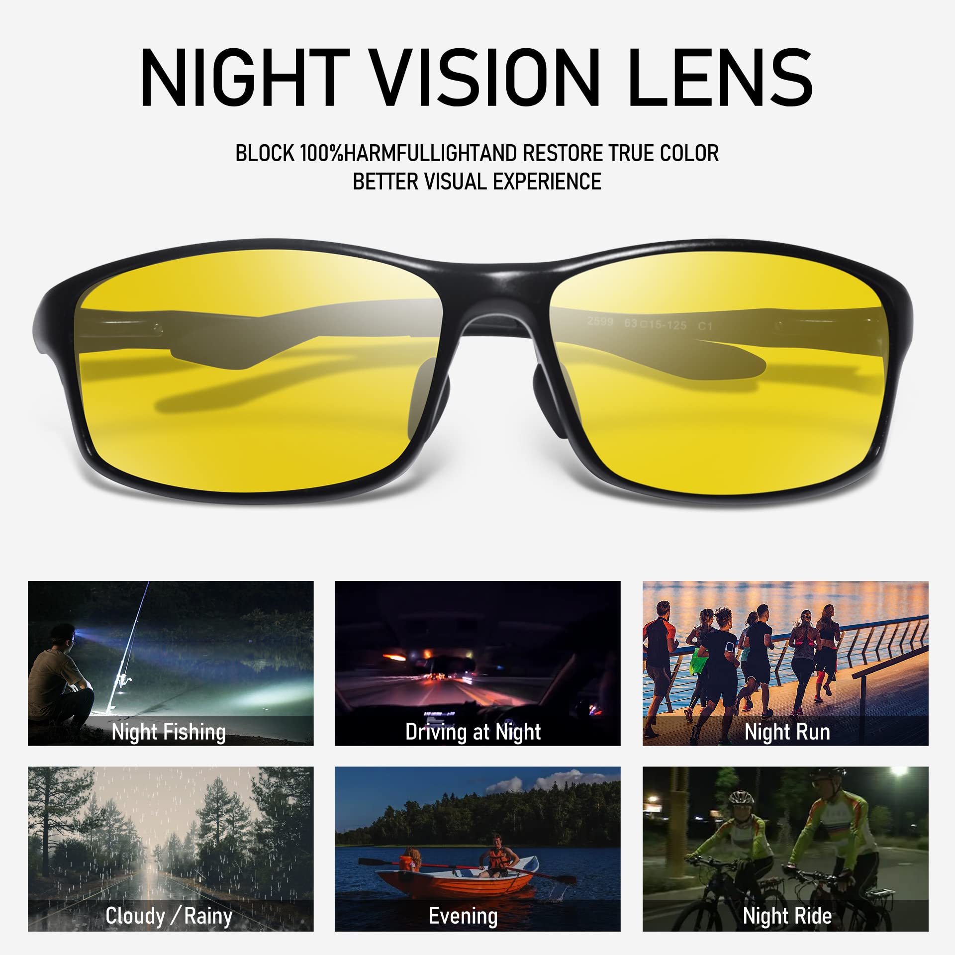 Mua BIRCEN Night Vision Glasses for Driving, HD Anti Glare Al-Mg Frame ...