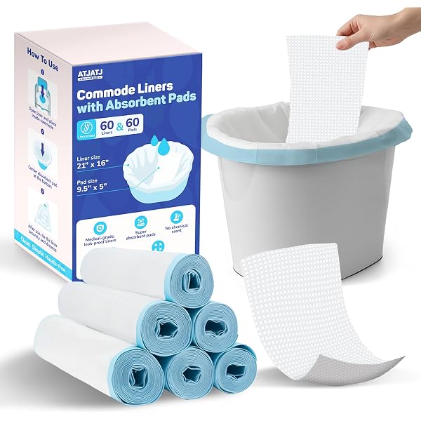 Ultra-Absorbent Disposable Commode Liners (20 Fl Oz Absorbency) | Extra ...