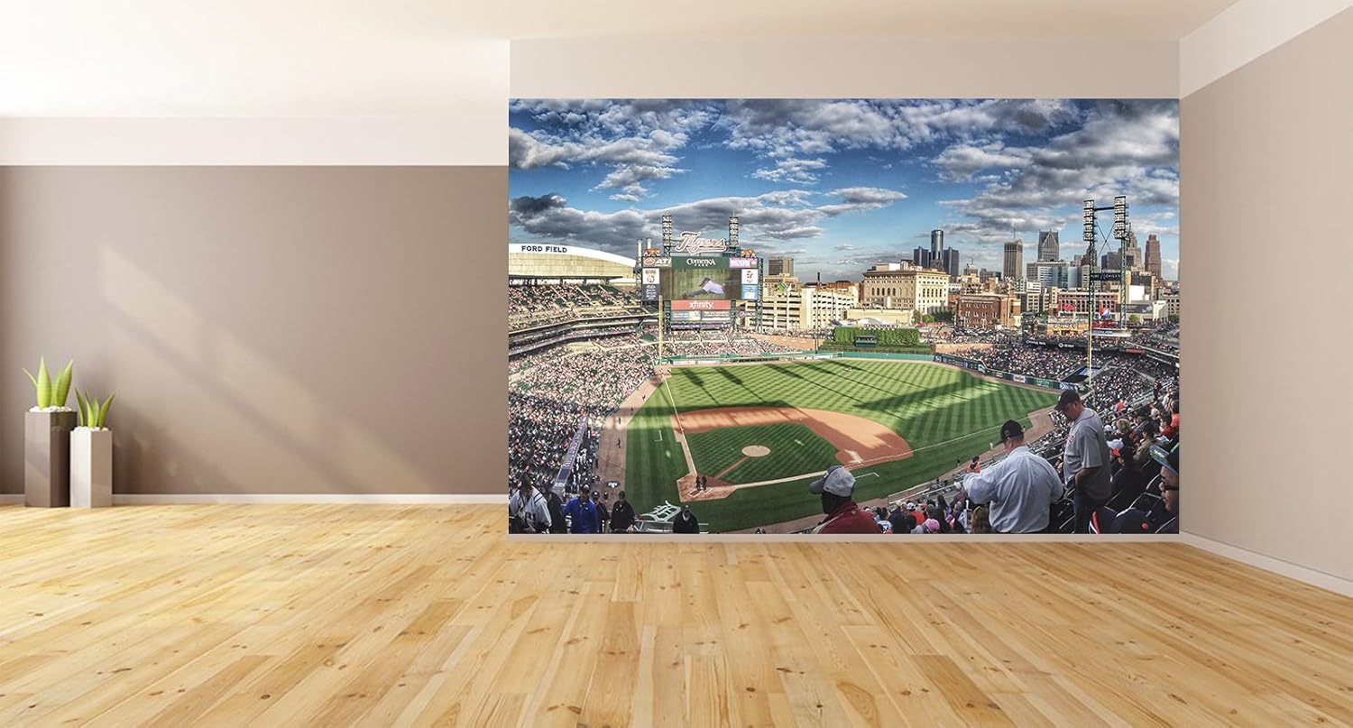 Amazon.com: Baseball Field REMOVABLE WALLPAPER, WALL DECOR, CUSTOM ...
