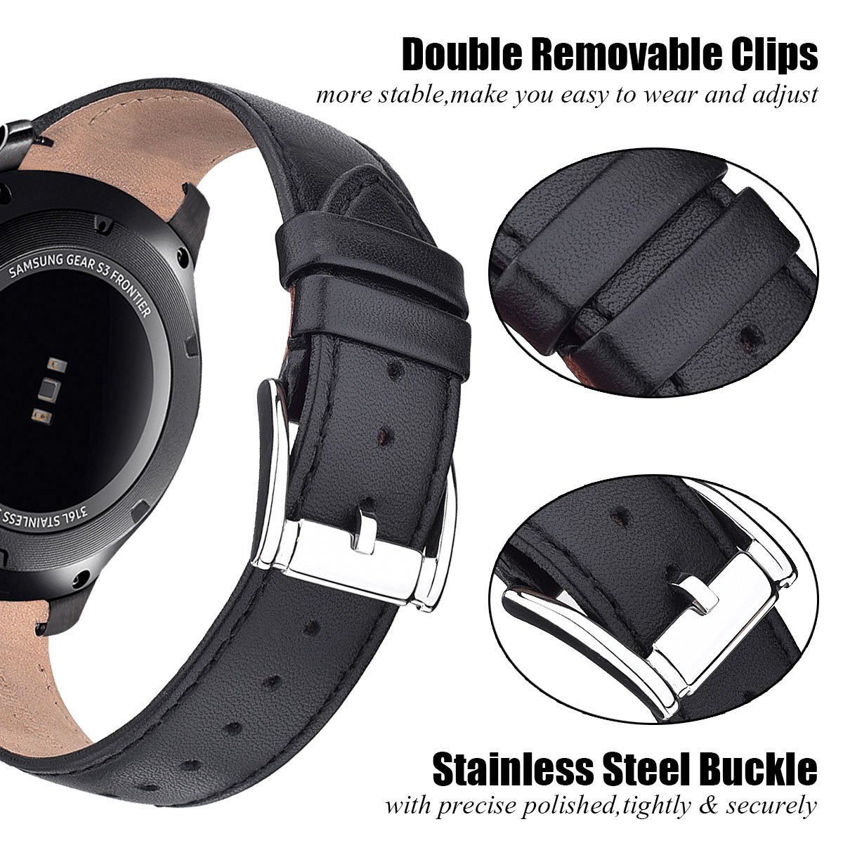 Samsung Galaxy Watch with V-Moro "Gapless" Leather Band, Rinke Bezel ...