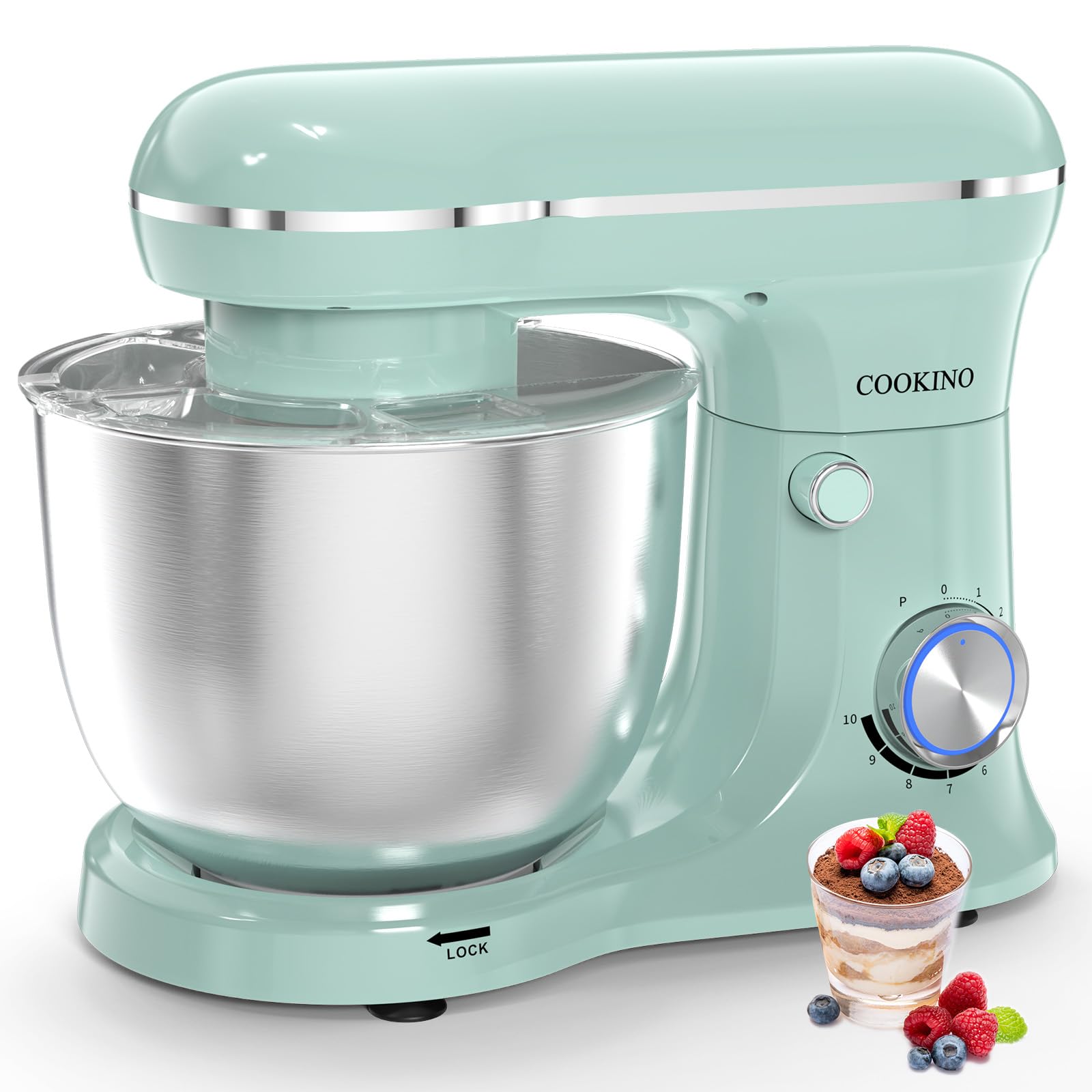 COOKINO Electric Stand Mixer,660W 10 Speeds Tilt-Head Food Mixer, 3-IN ...