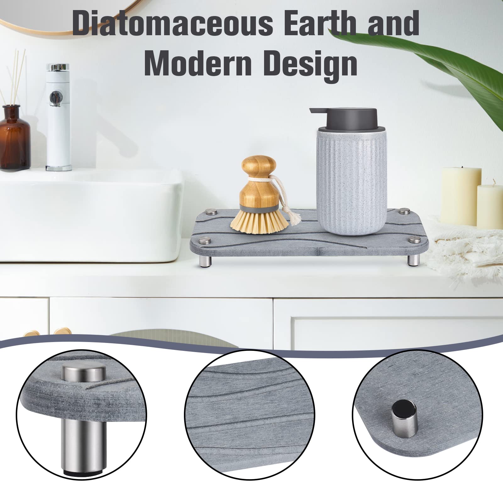 Mua 2PCS Kitchen Sink Caddy, Water Absorbing Stone Trays - Quick Dry ...