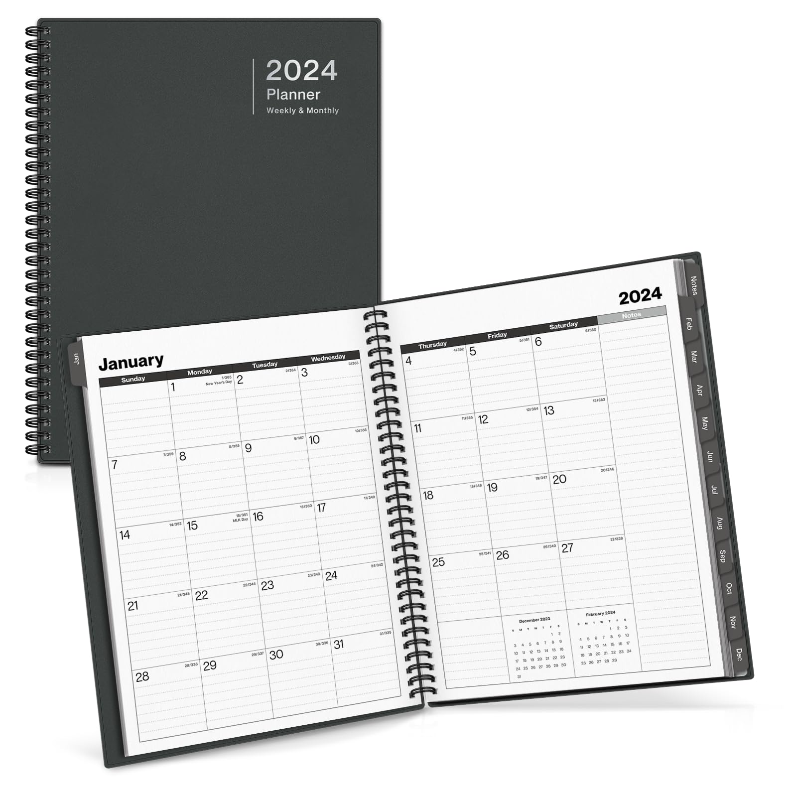 Mua Dunwell Weekly Monthly Planner 2025-2026 (Black) - 8.5 x 11 Daily ...