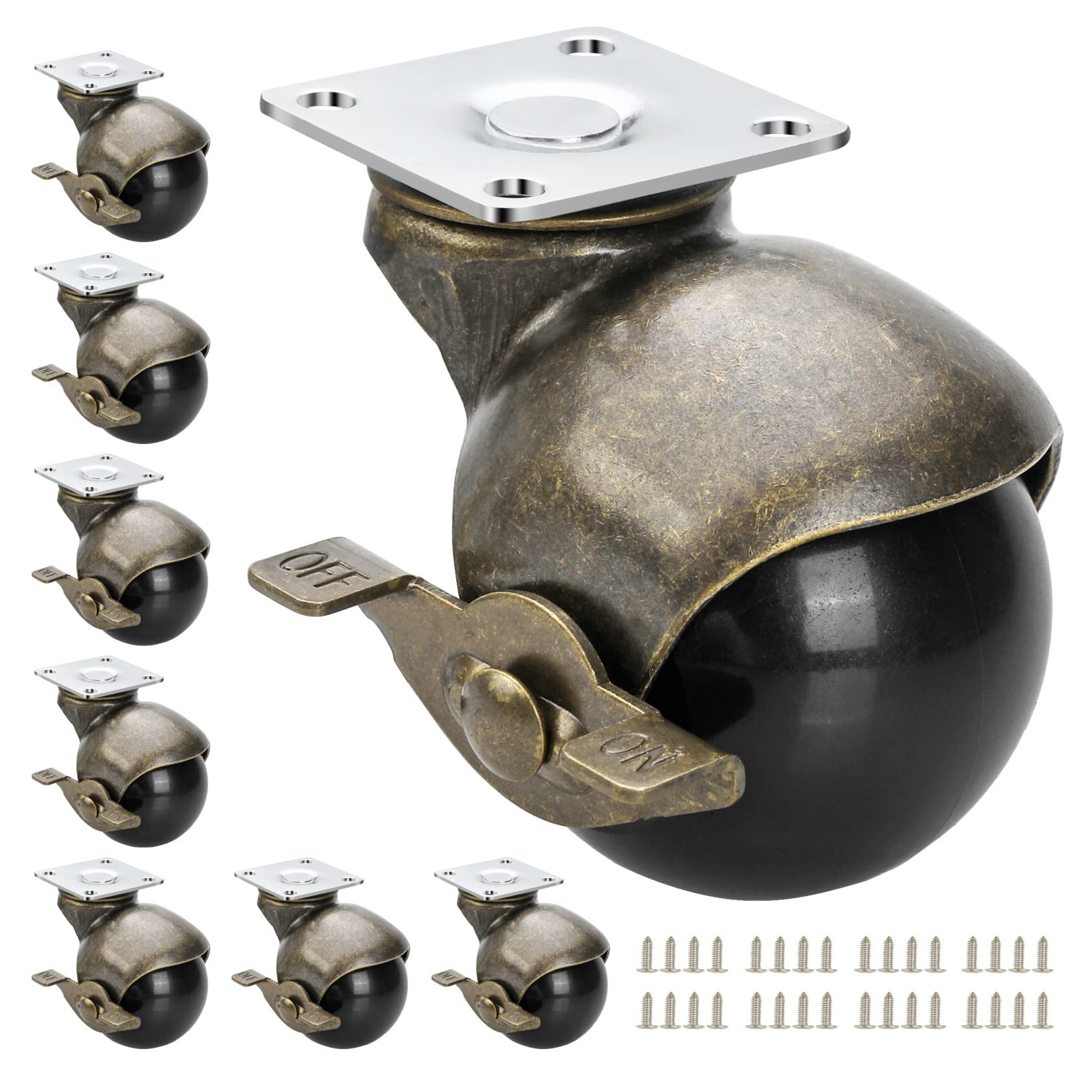 Mua 2 inch Ball Caster Wheel Pack of 8,Vintage Furniture Caster with ...