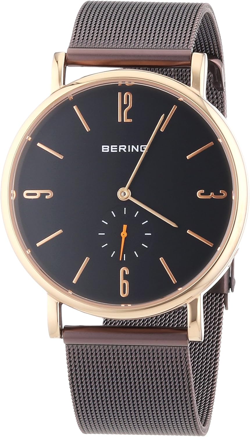 Bering Time Herren-Armbanduhr XL Analog Quarz Edelstahl beschichtet ...
