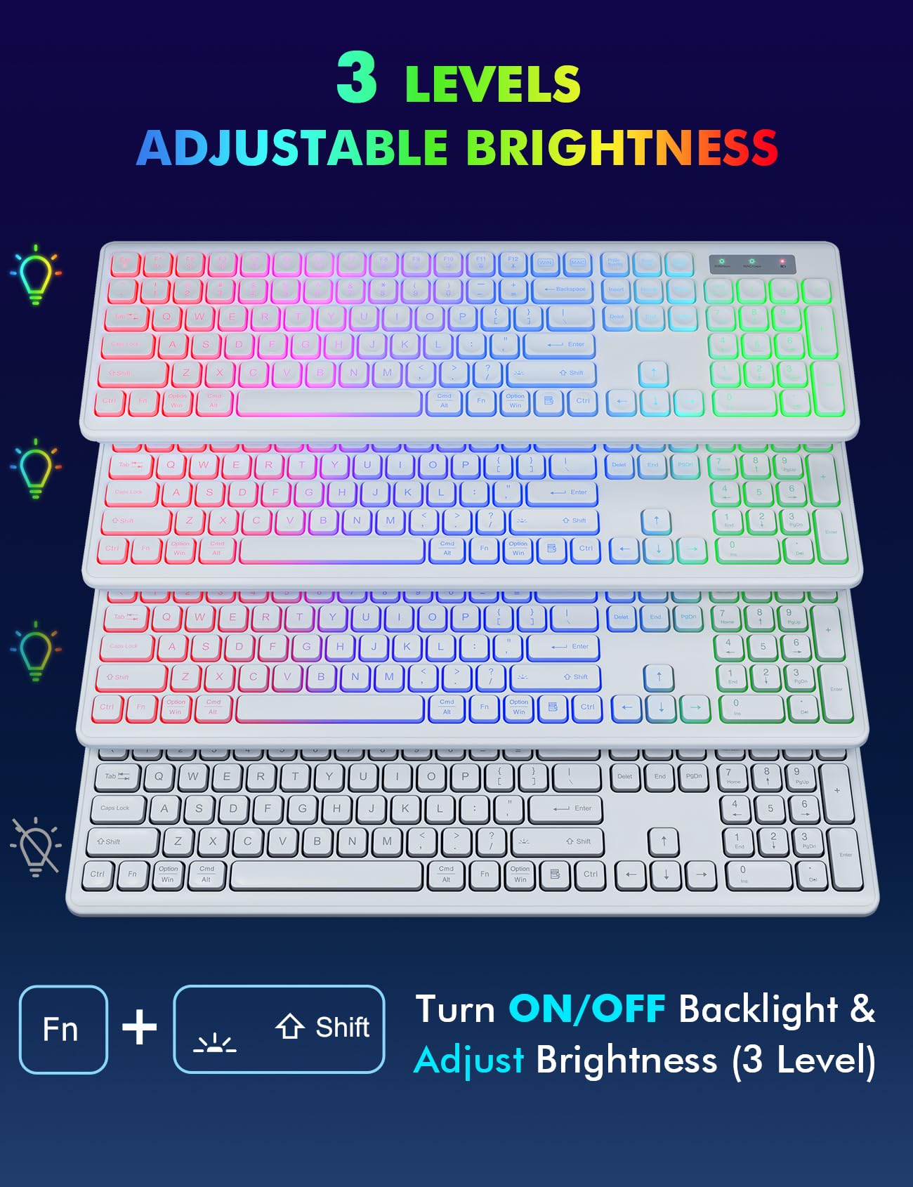 Mua Wireless Keyboard And Mouse Combo Rgb Backlit Rechargeable And Light Up Letters Full Size