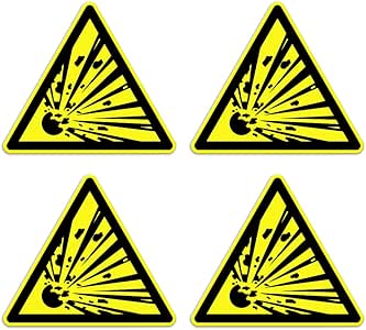 Amazon.com : dealzEpic - Explosive Caution Sign - Yellow Triangle Risk ...
