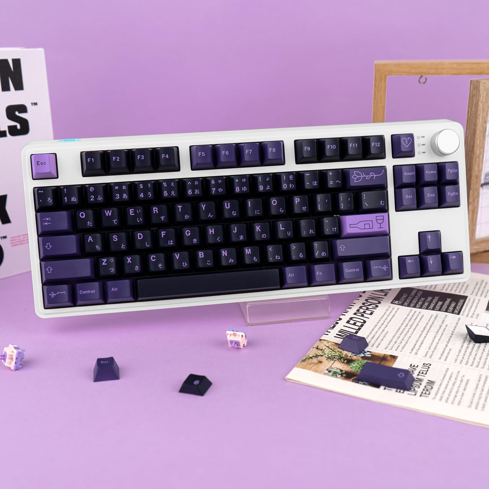 Mua JOLINTAL 129 Key Japanese Purple Keycaps, Custom Cherry Profile ...