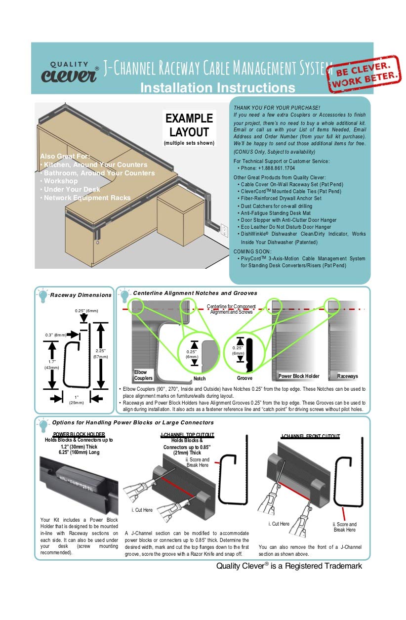 Mua J Channel Cable Raceway System, 100” Total, Cable/Wire Management ...
