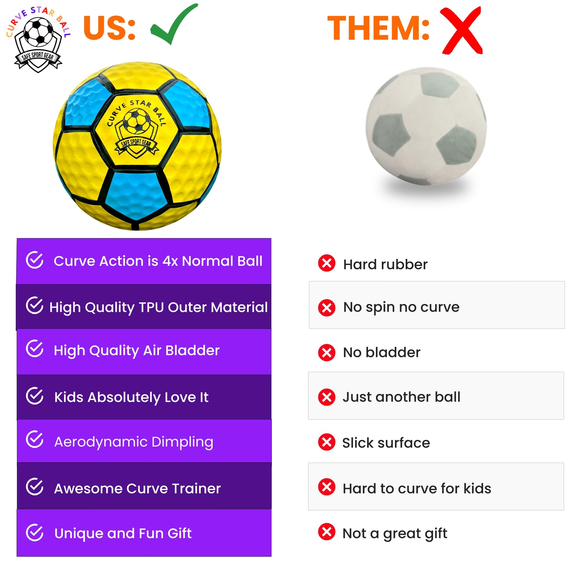Mua Safe Sport Gear Curve Star Swerve Star Soccer Ball - Super Curving ...