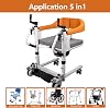 HUNCDFE Patient Lift Wheelchair for Home,Transfer Chair 180° Split Seat ...