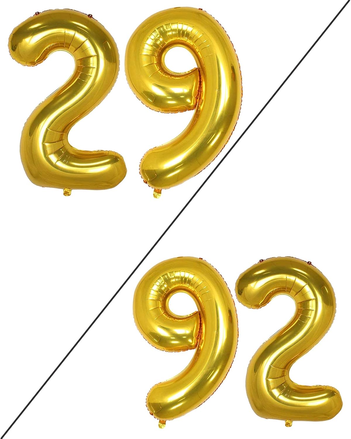 Amazon.com: AULE 40 Inch Large 29 Balloon Numbers Gold, Big Foil Number ...