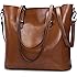 S-ZONE Women's Vintage Genuine Leather Tote Shoulder Bag Handbag ...