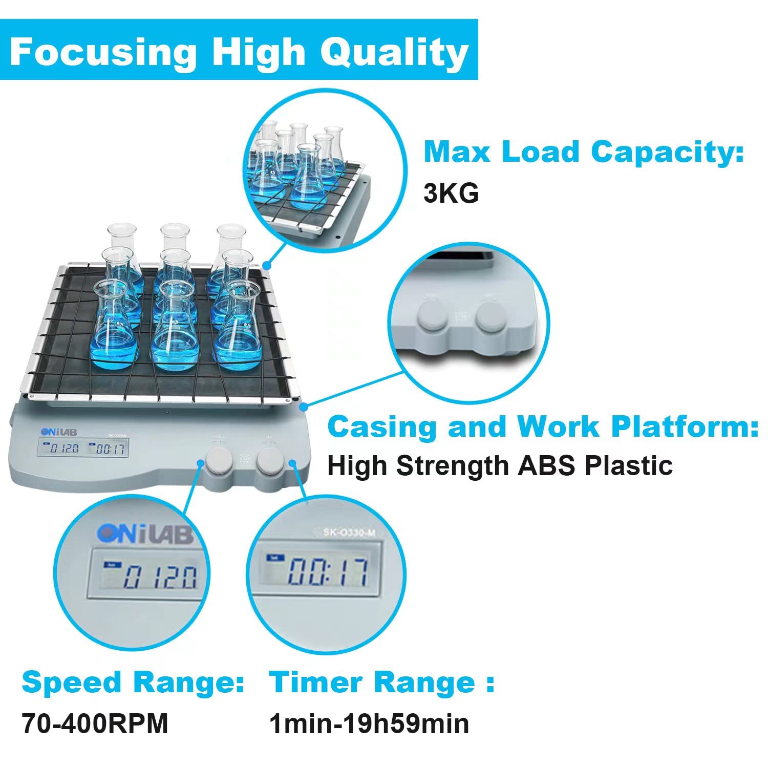 Mua ONiLAB Digital Orbital Shaker Adjustable Speed 70-400RPM, Capacity ...