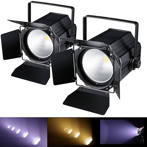 COB Stage Lights with Barn Doors, COB Par Light 200W LED 3500~7500K ...