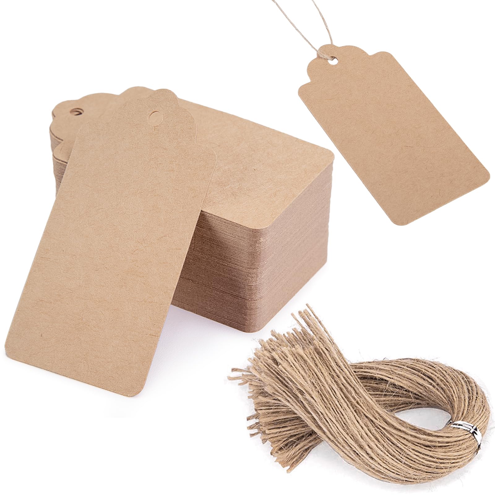 Koogel 160pc Kraft Paper Gift Tags with Strings, 3.3x1.8 Inch Brown ...