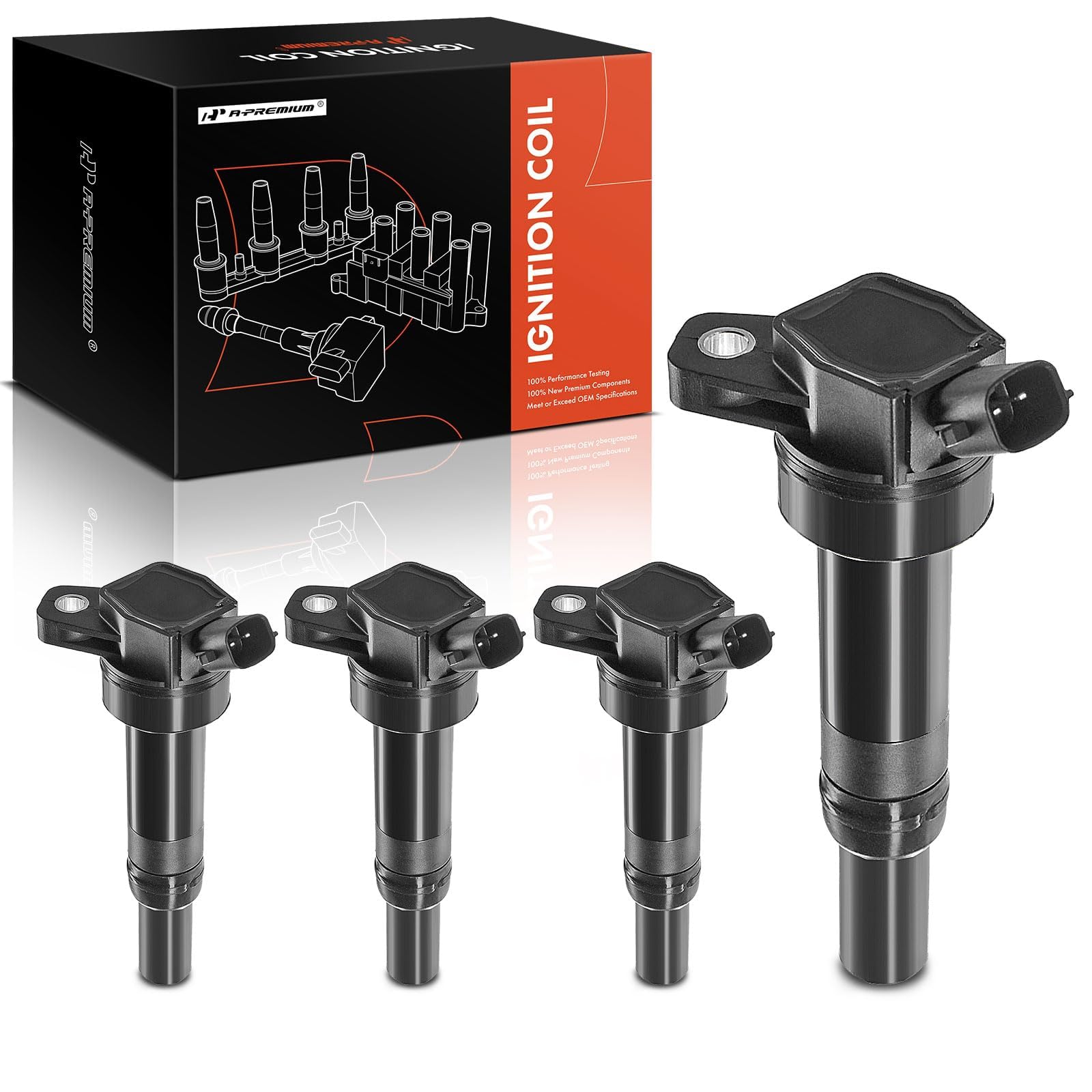 A-Premium Ignition Coil Pack Set of 4 Compatible with Hyundai Elantra ...
