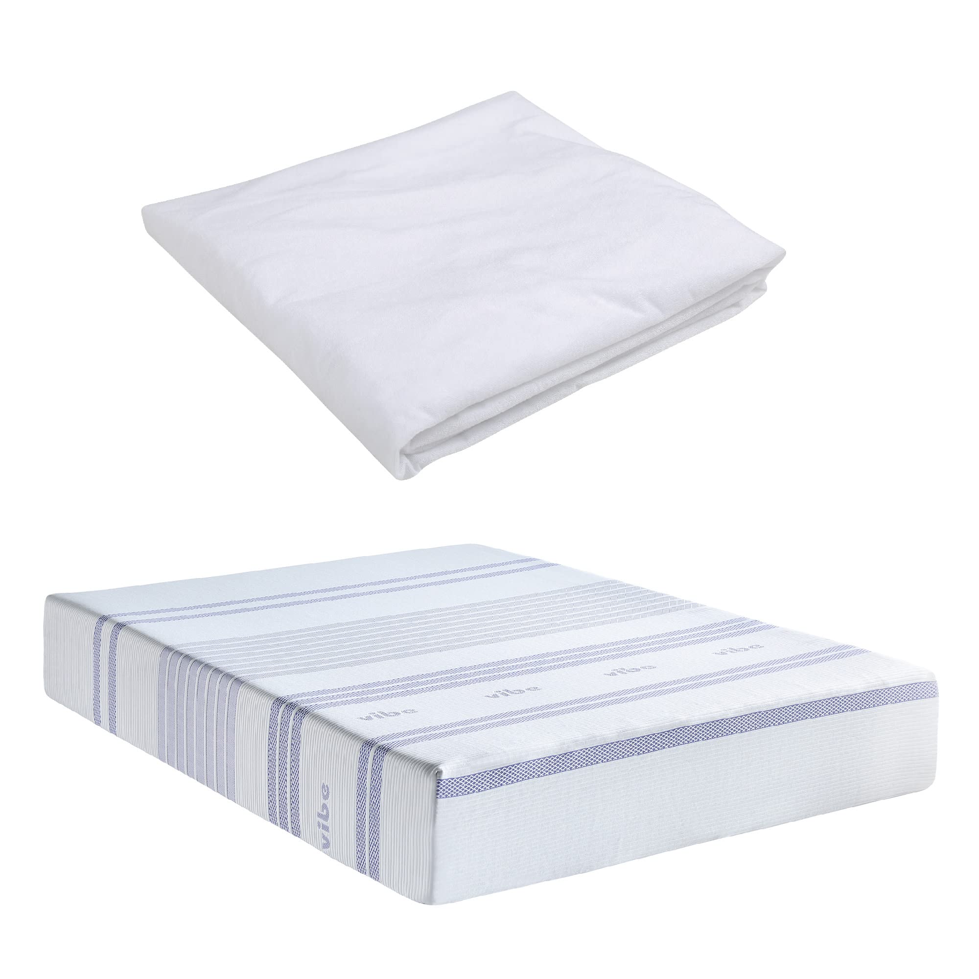 Vibe Gel Memory Foam 12-Inch Mattress with Bonus Mattress Protector ...
