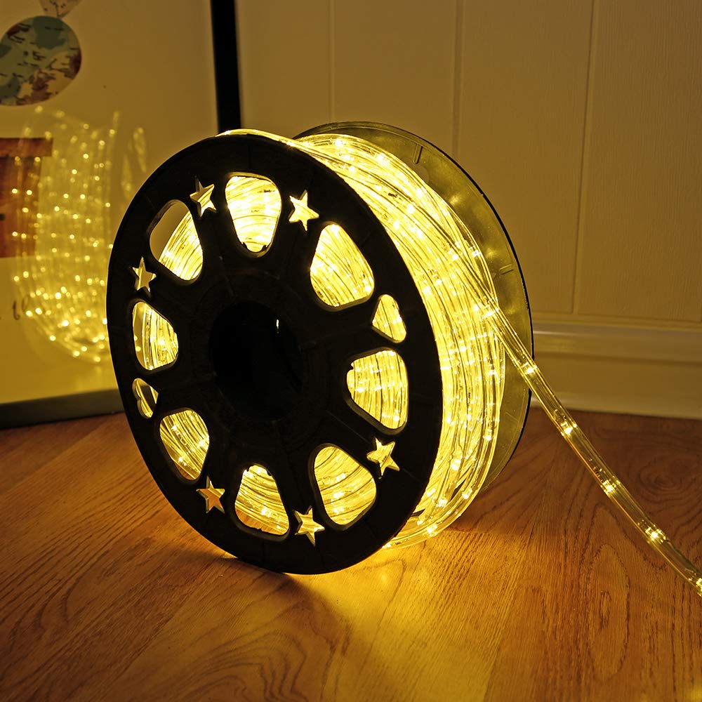 50ft 360 LED Waterproof Rope Lights,110V Connectable Indoor Outdoor Led ...