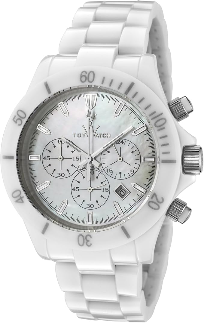 ToyWatch Women's Mavi Ceramic White Mother of Pearl Dial Chronograph ...