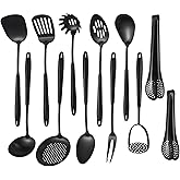 Amazon.com: 304 Stainlss Steel Matte Kitchen Utensils Set, 11 Pcs Long Metal Cooking Utensil ...
