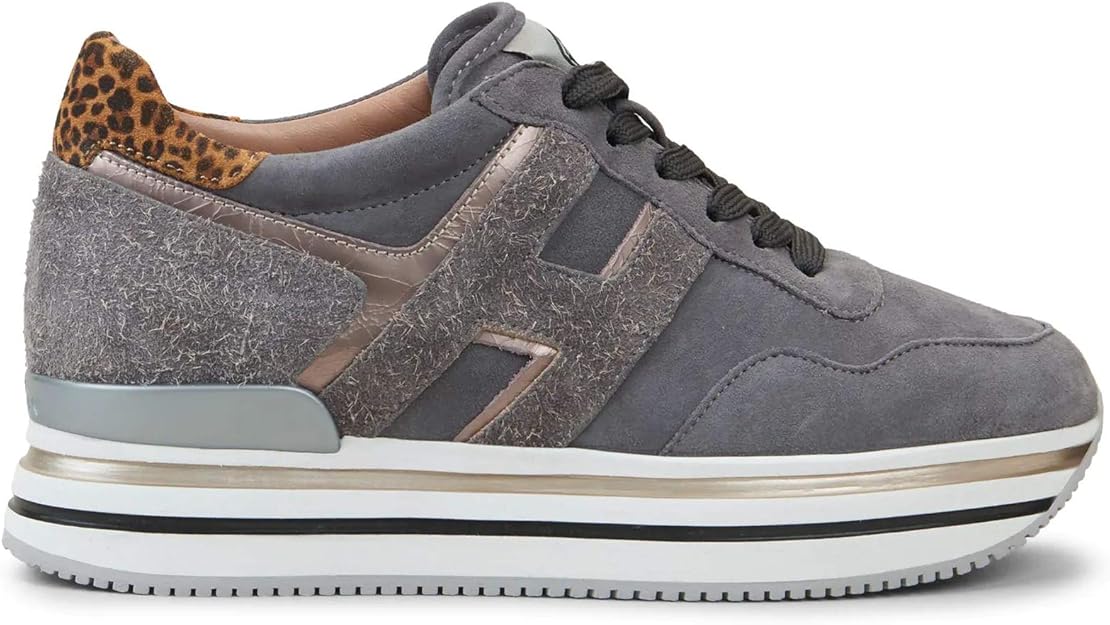Hogan Damen-Sneaker Midi H222 Grau in Suede - HXW4830CB80 OBK0PSQ - Gr ...