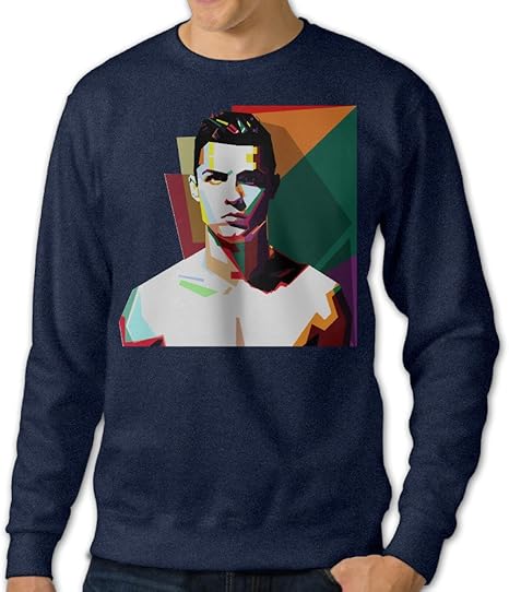 Men's Cristiano Ronaldo CR7 Round Collar Pullover HoodieNavy Size S ...