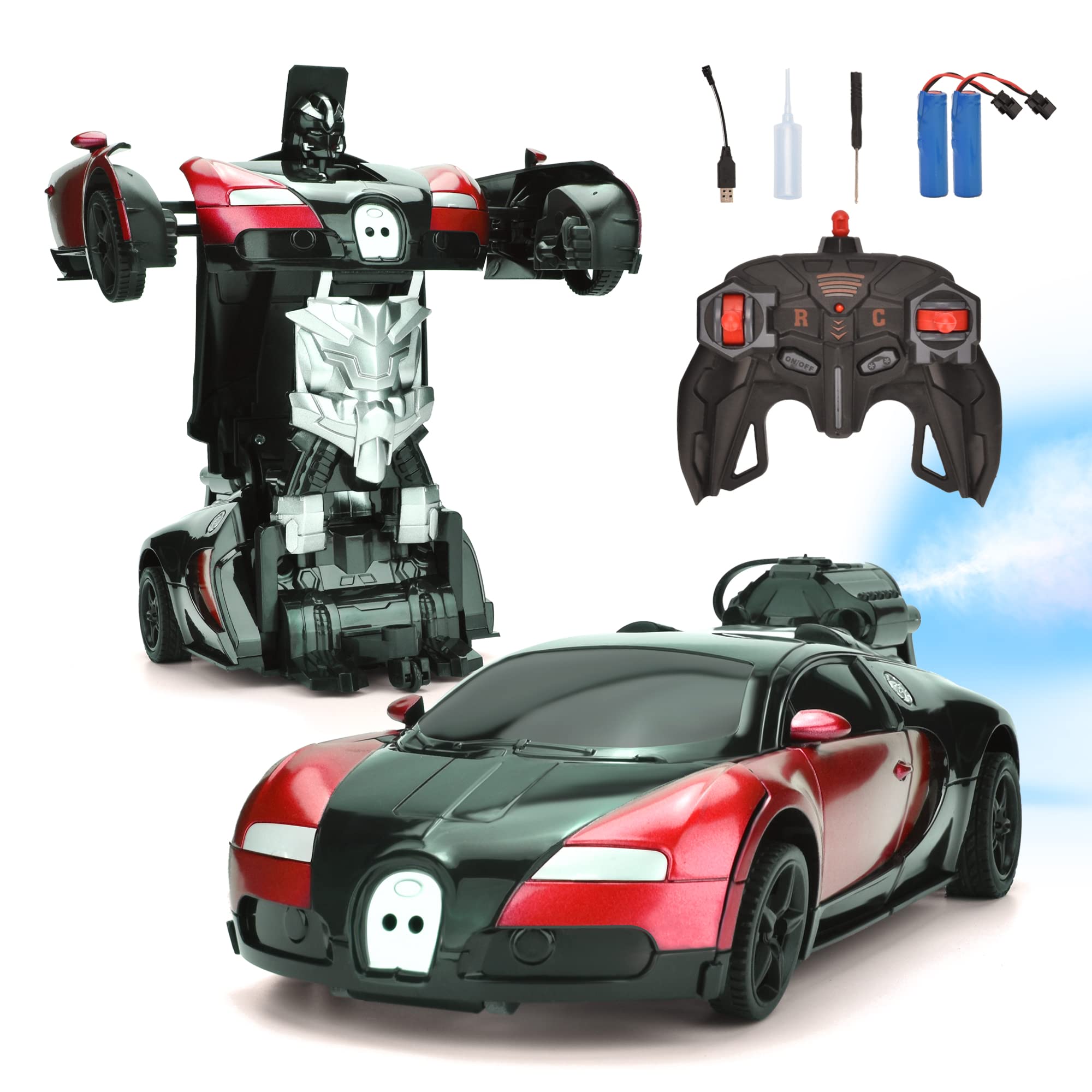 Mua Transform Remote Control Car for Kids, RC Robot Toy with Exhaust ...