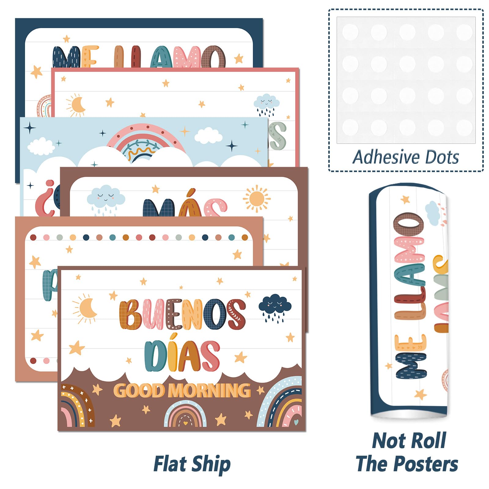 Mua gisgfim 16 Pcs Spanish Words and Phrases Poster Set Spanish Phrases ...