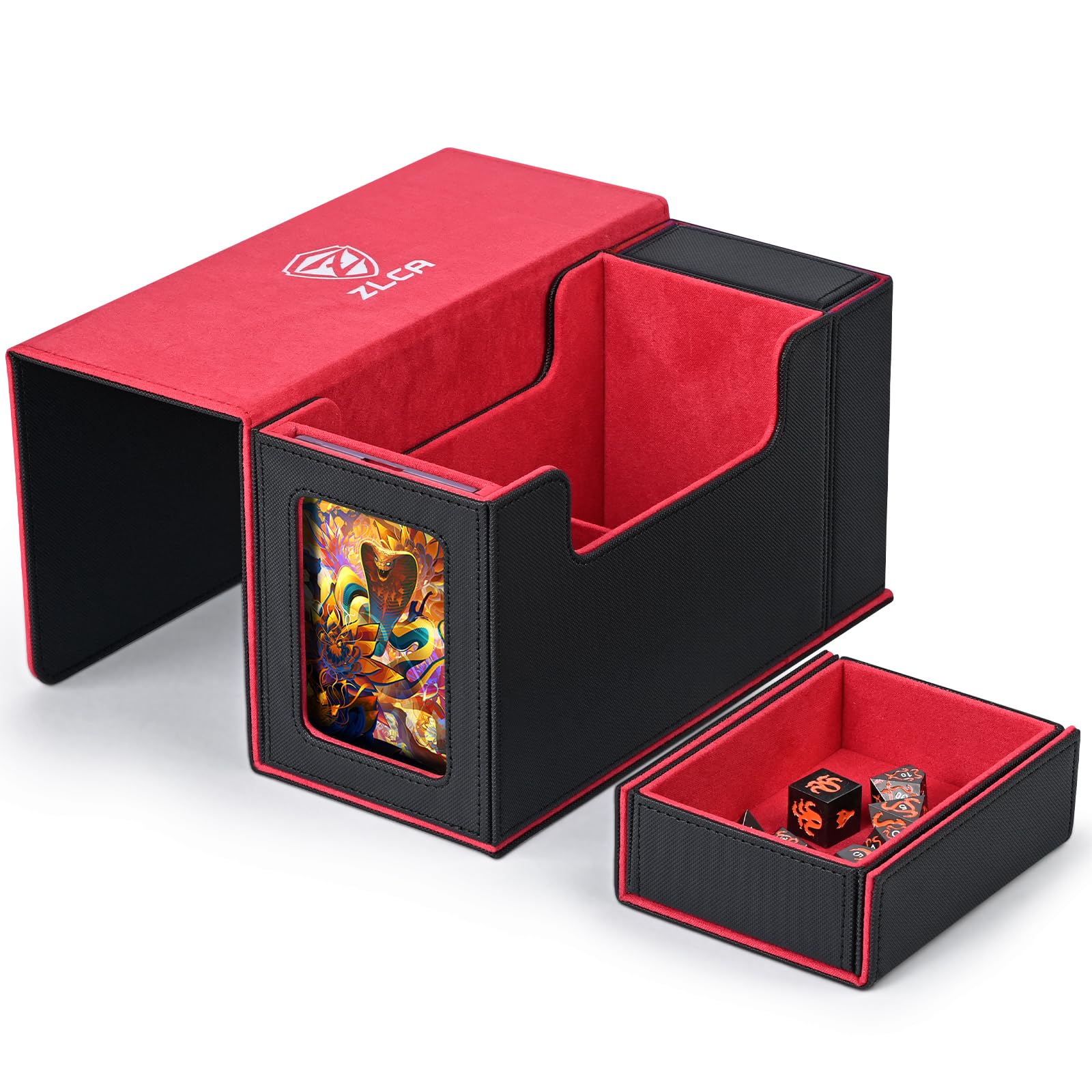 ZLCA Card Deck Box with Display Window,MTG Commander Deck Box Fits 200 ...