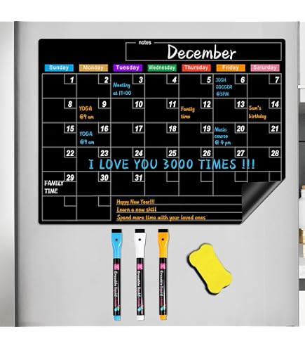 Dry Erase Board Calendar JJPRO Magnetic Dry Erase :Large Whiteboard16 ...