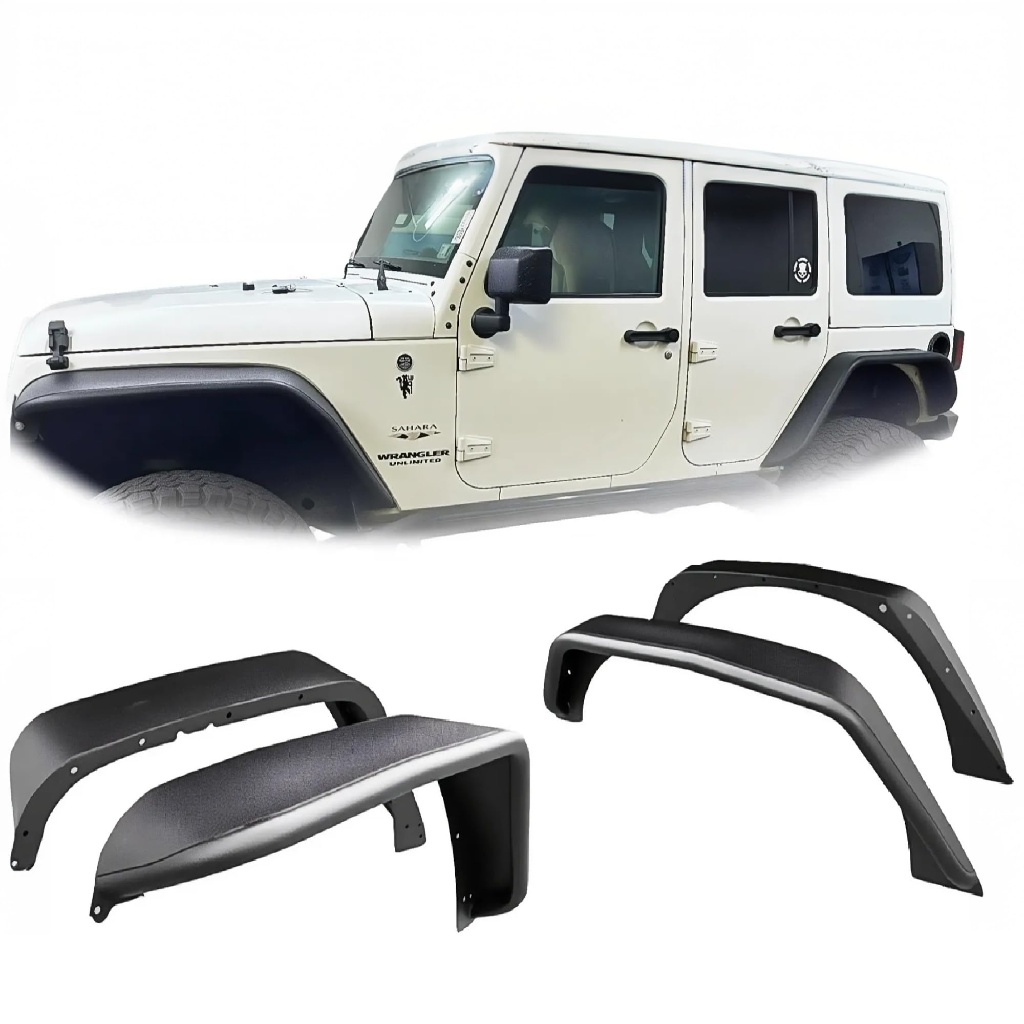 ATruck Off-Road Heavy Duty Steel Fender Flares for Jeep Wrangler 2007 ...