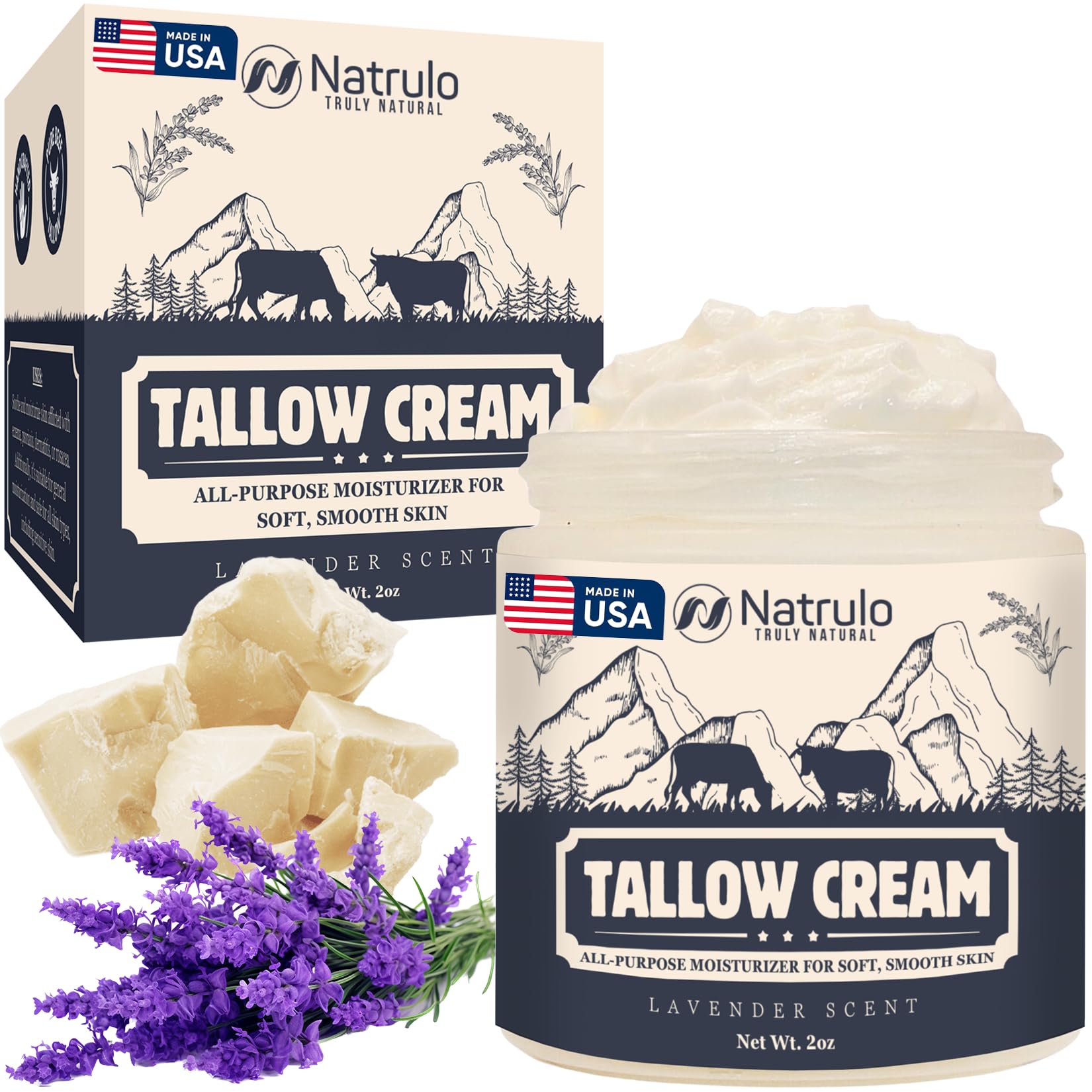 Beef Tallow Cream – All Natural Grass Fed Beef Tallow and Honey All ...