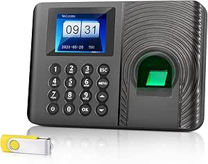 Amazon.com: JIAN BOLAND 2.4 inch LCD Display Biometric Fingerprint Password Attendance Machine ...