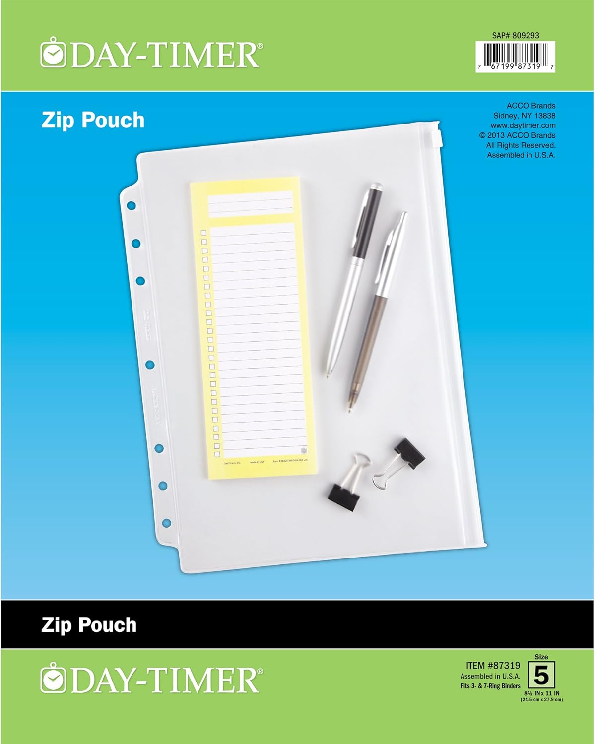 Amazon.com : Day-Timer Vinyl Zip Pouch, Folio Size, 8.5 x 11 Inches ...