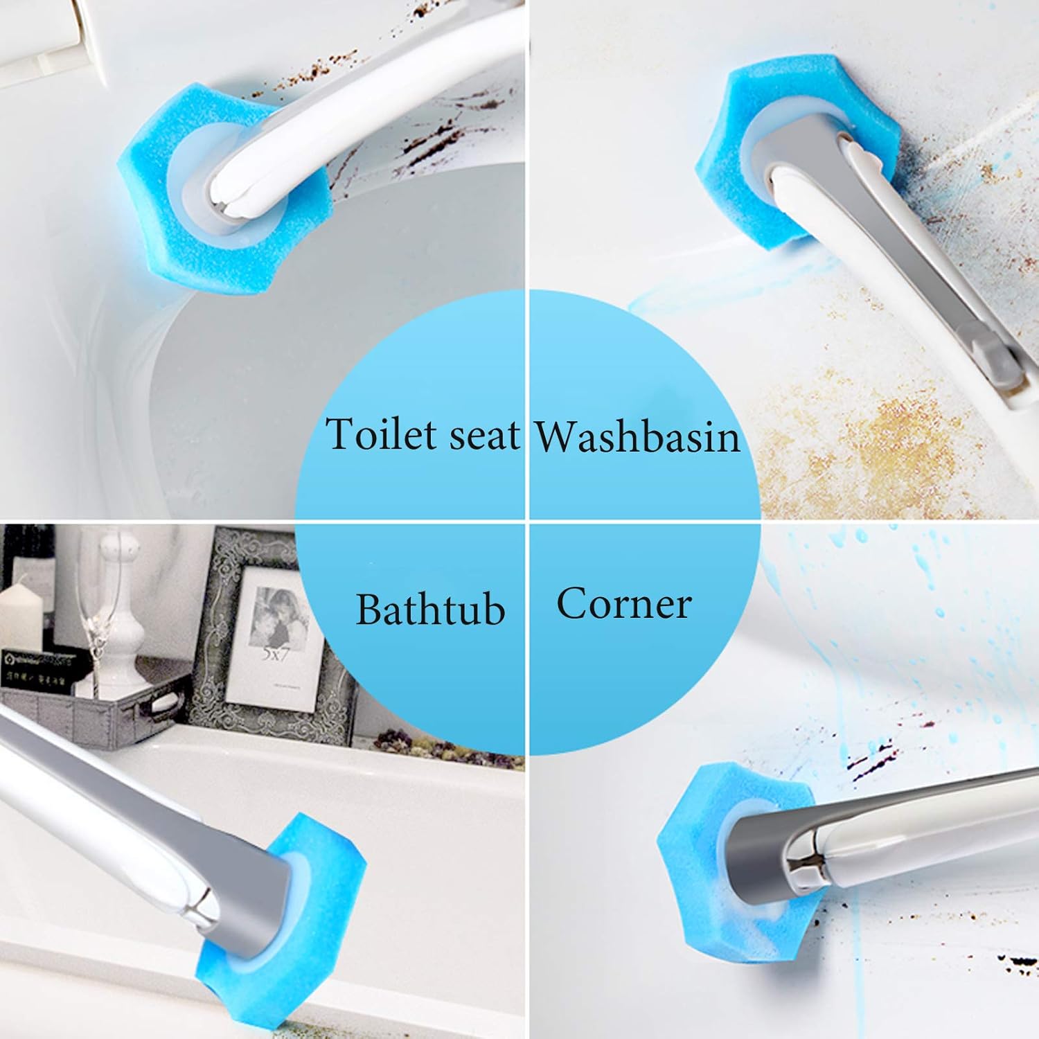 Y-H Toilet Brushes Toilet Rod Kit with Holder Cleaning System ...