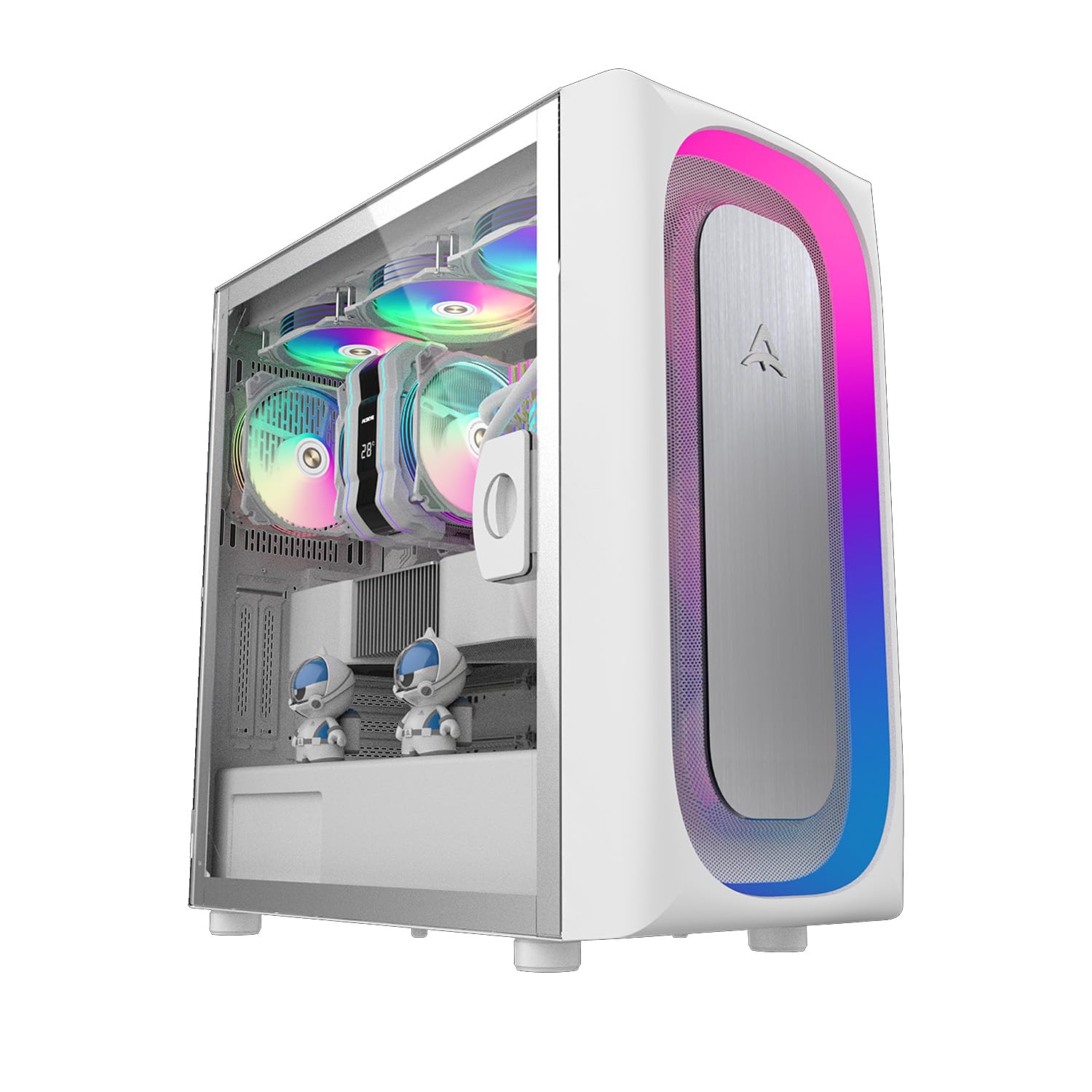 Mua ALSEYE Ai-Pro White E-ATX Gaming PC Case with Pre-Installed Halo ...