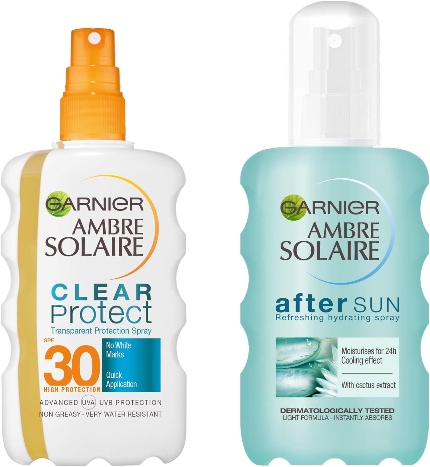 Garnier Ambre Solaire Clear Protect Sun Cream Spray SPF30 and After Sun ...