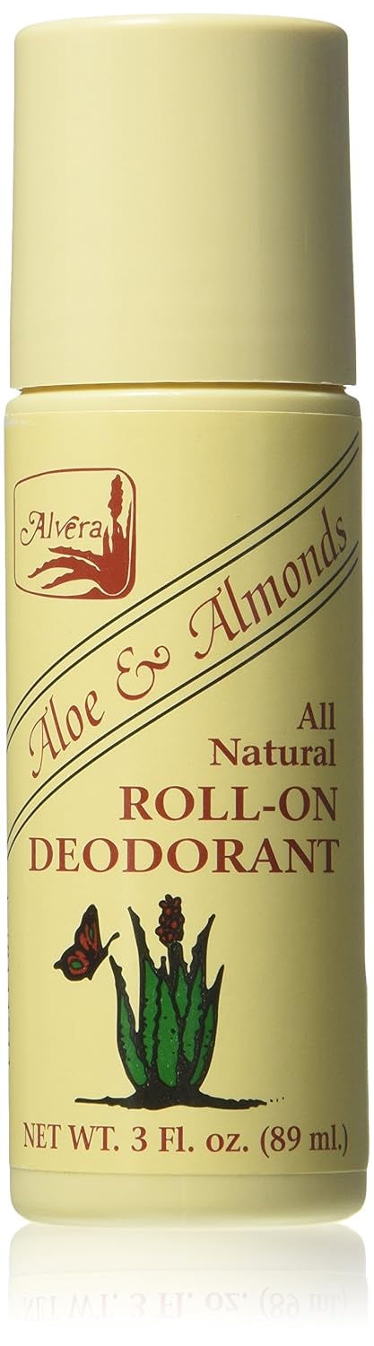 Alvera All Natural Roll-On Deodorant Aloe and Almonds - 3 oz Pack of ...
