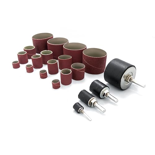 POWERTEC 11300 20-Piece Drill Press Sanding Drum Kit w/ ¼ and 1/8 inch ...